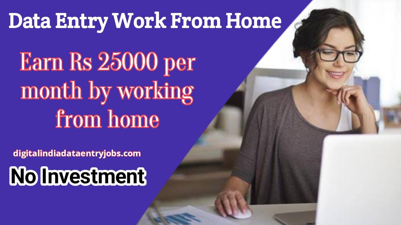 Data Entry Work From Home Without Investment, Earn Rs 25000